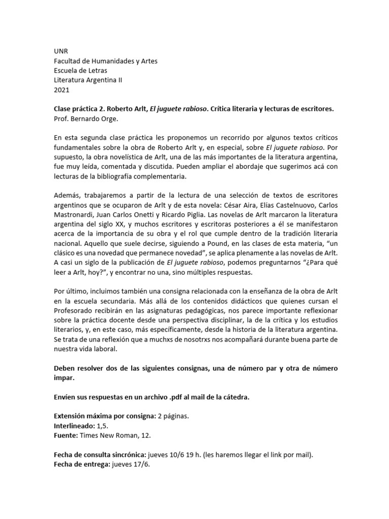 Crítica y Estilo en Arlt | PDF | Novelas