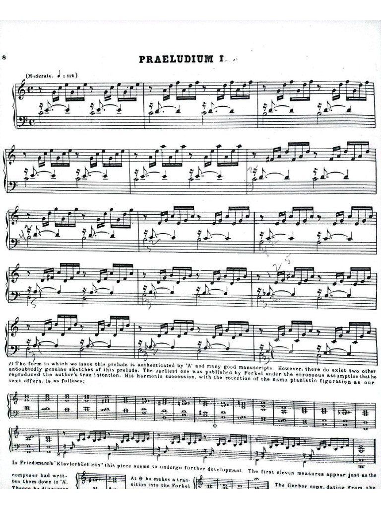 Preludio y Fuga 1 - Clave bien temperado de Bach | PDF