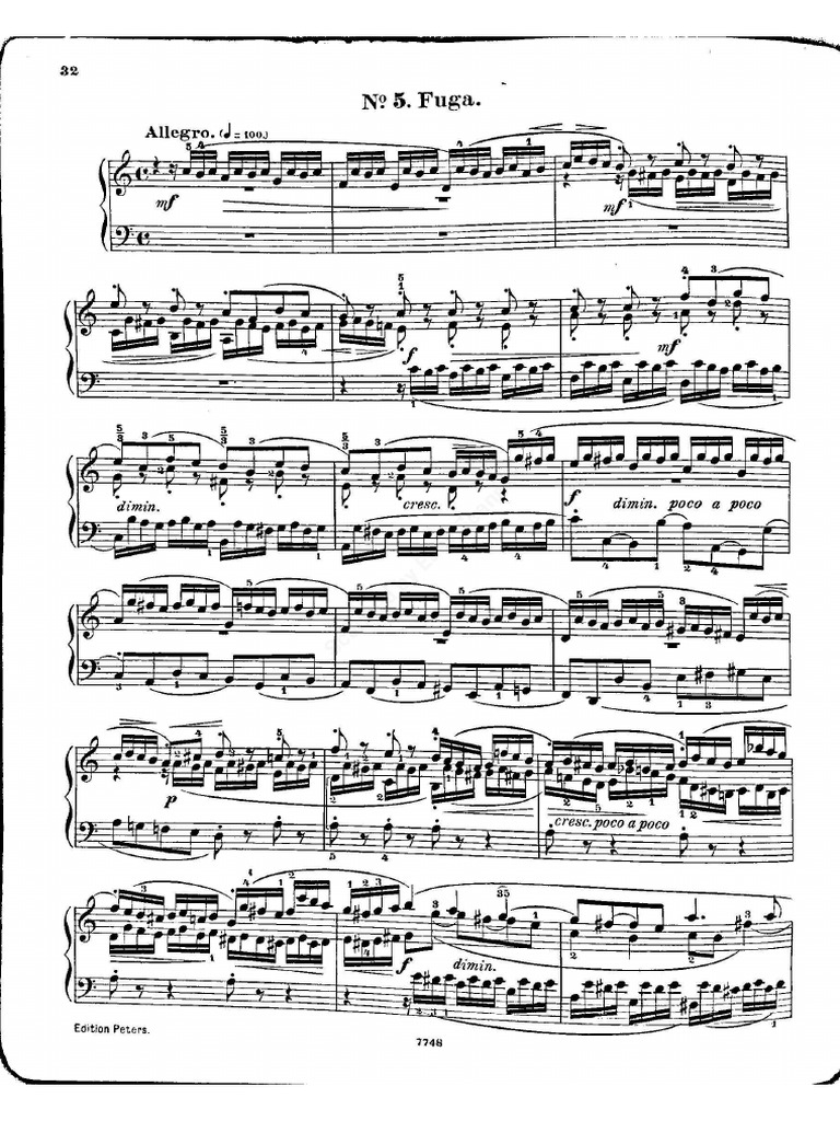 N°5 Fuga - Bach | PDF