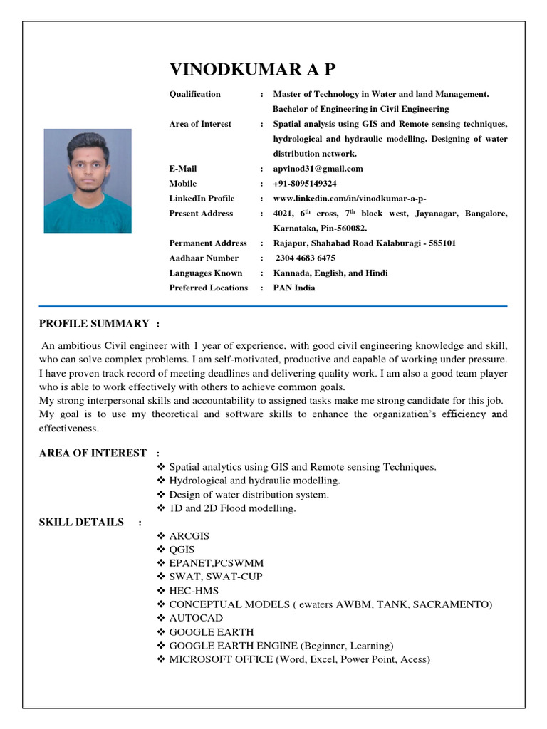 Vinodkumar CV 05122023 | PDF | Geographic Information System | Hydrology