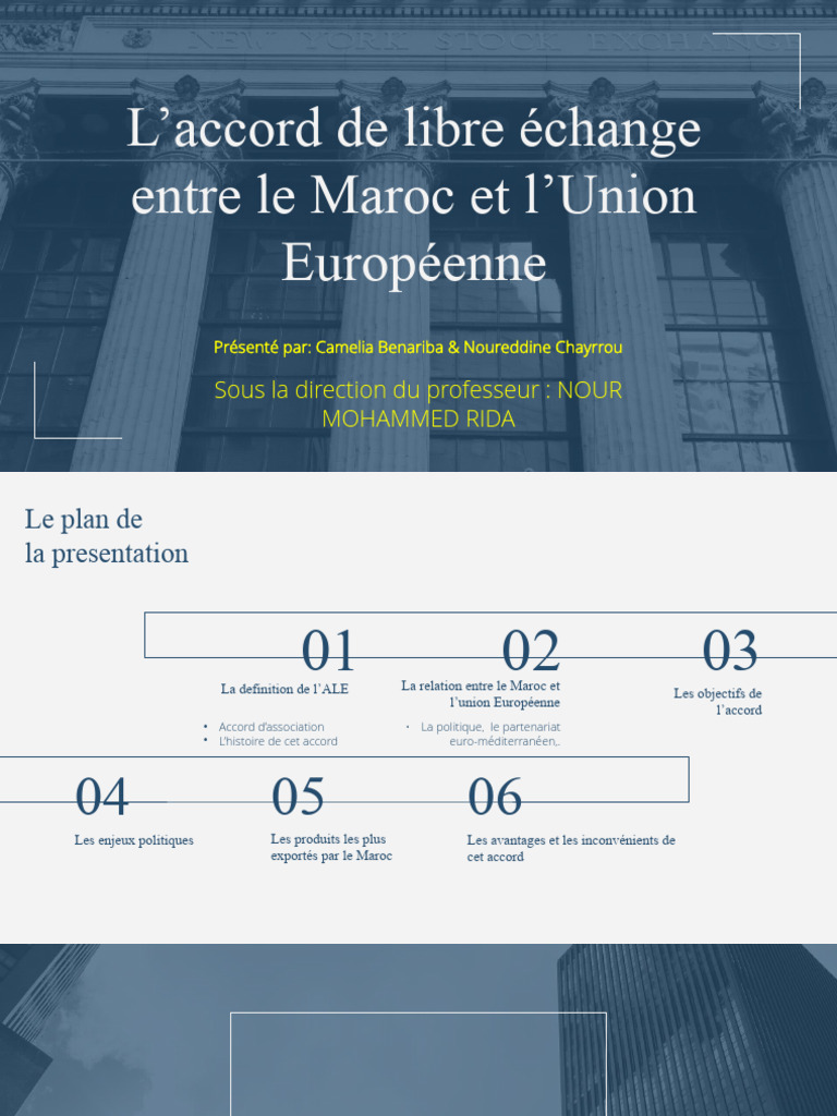 L'Accord de Libre Échange Entre Le Maroc Et L'union Européenne | PDF ...