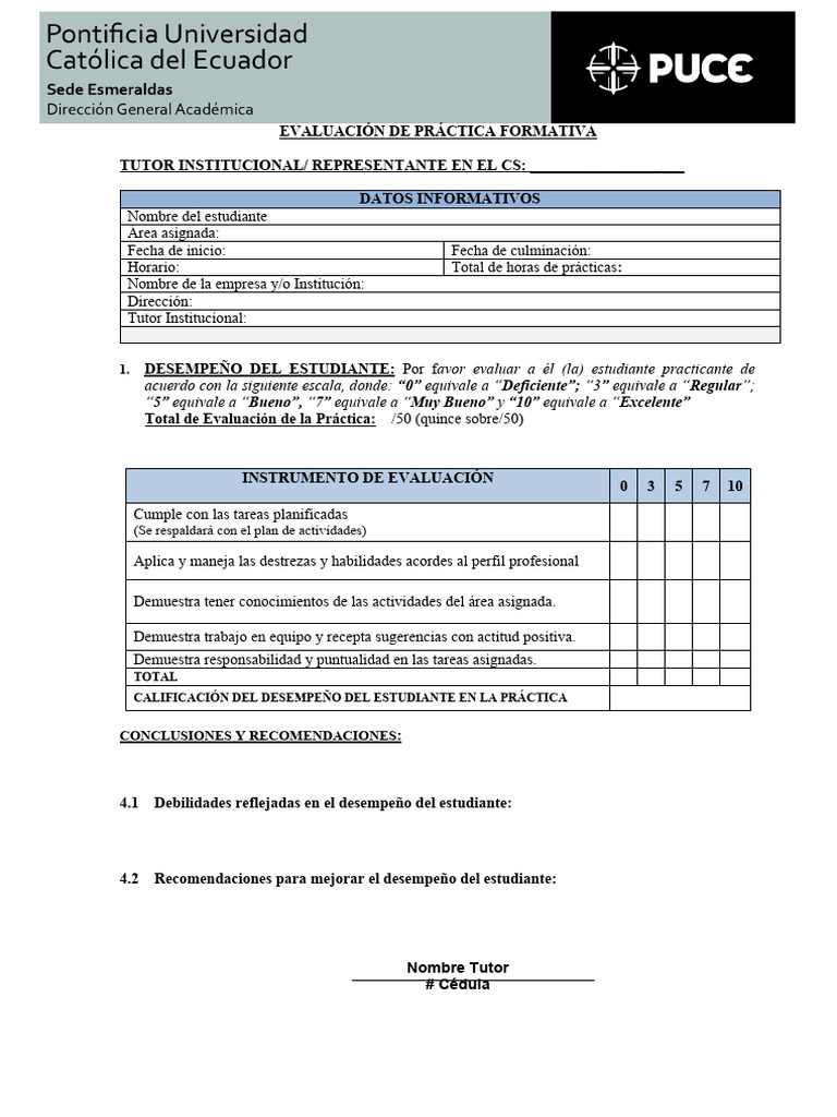 Evaluacion Semanal Tutor Institucional | PDF | Evaluación | Aprendizaje