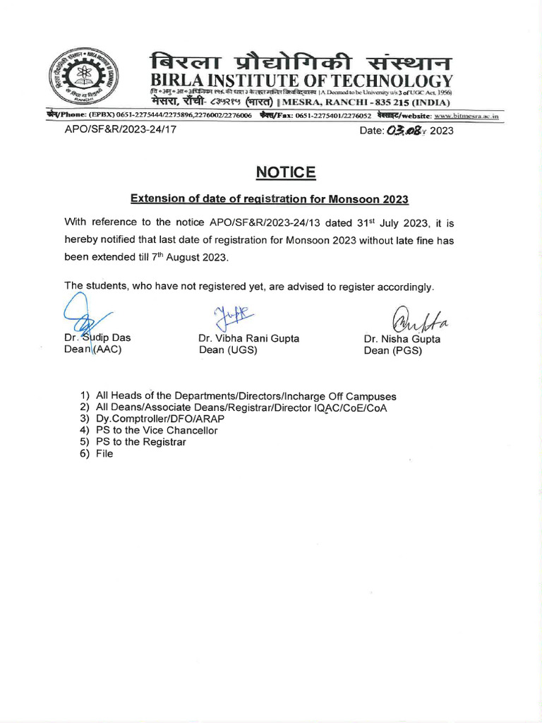 Extension of date of registration for MO 2023(1) | PDF