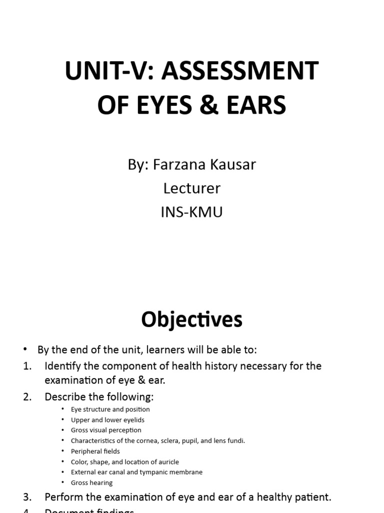 5-Eye & Ear Assessment | PDF