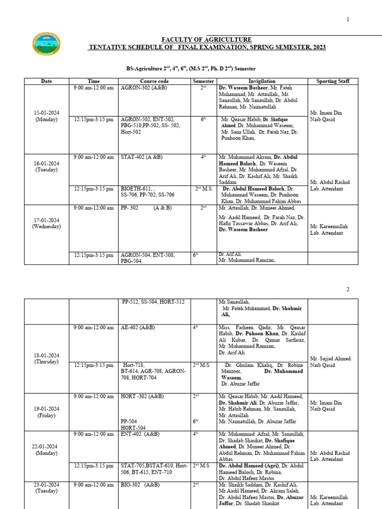 Final Date Sheet 15 01 2024 PDF