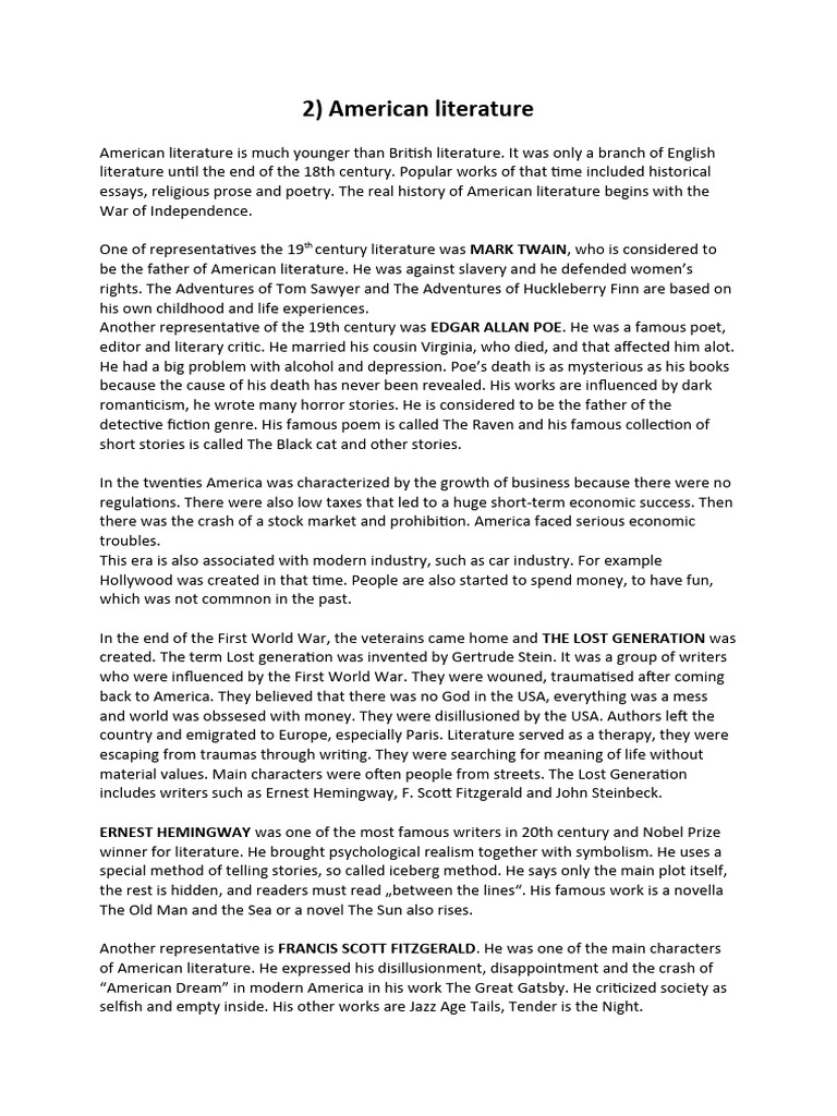 2) American Literature | PDF