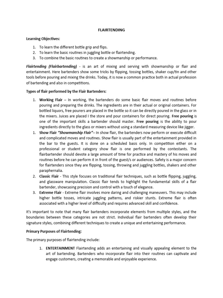 Flairtending | PDF | Bartending
