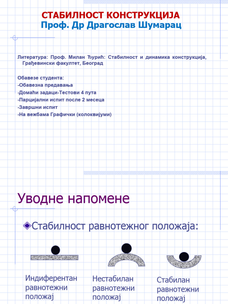 Stabilnost Konstrukcija - Sumarac | PDF