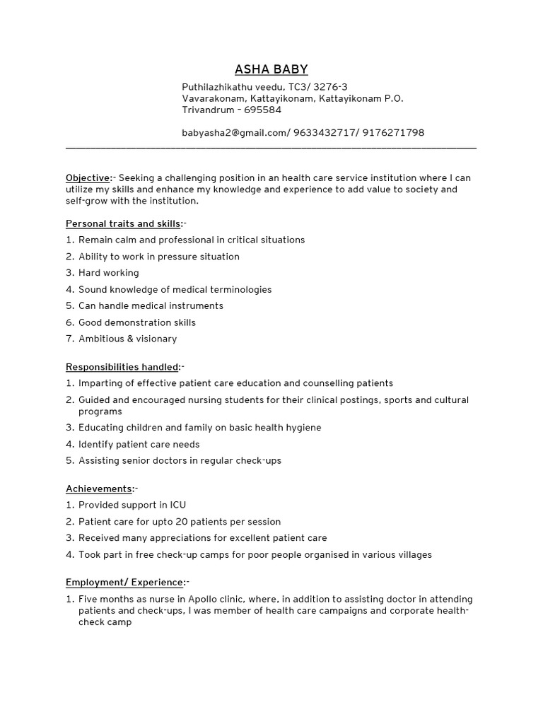 Asha Baby | PDF | Nursing | Physical Examination