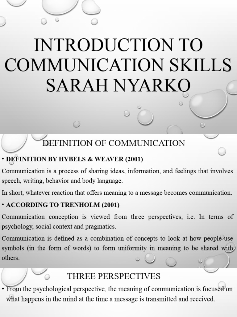 Lecture 1. INTRODUCTION TO COMMUNICATION SKILLS | PDF | Communication ... Lecture 1. INTRODUCTION TO COMMUNICATION SKILLS | PDF | Communication ...