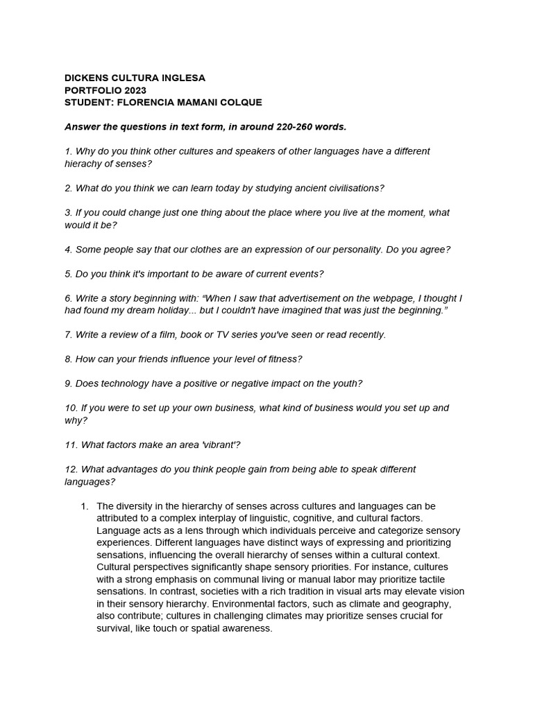 Portfolio 2023 | PDF | Multilingualism | Perception