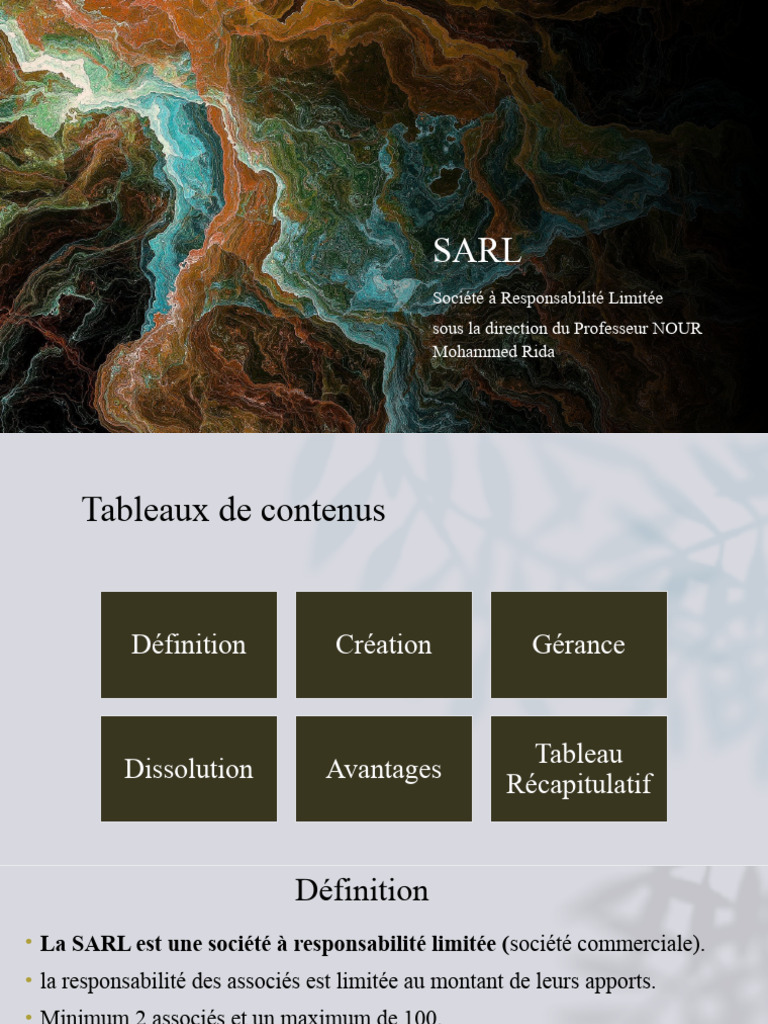 Capital minimum d'une SARL | PDF