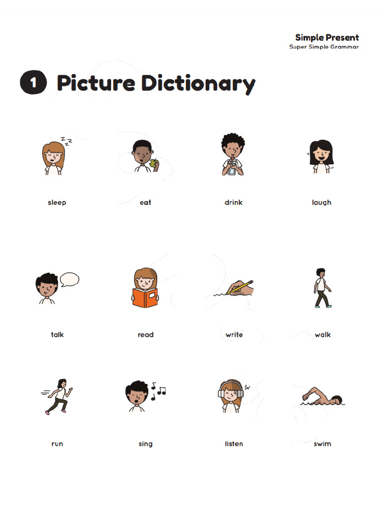 Picture Dictionary - Simple Present | PDF