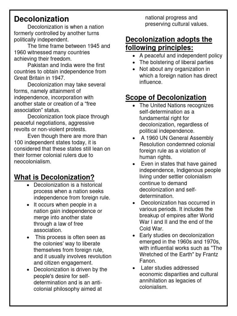 Decolonization | PDF | Decolonization | Partition Of India