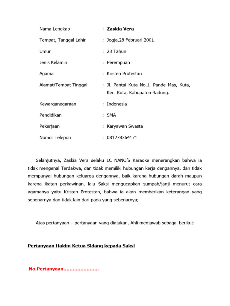 BAS - ZASKIA VERA Final. (DARA) Terakhirrrrr | PDF