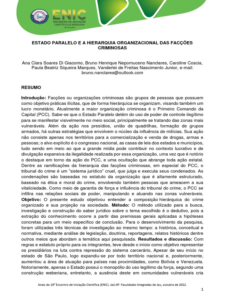 Poder Paralelo - Orcrim | PDF | Estado | Crime organizado