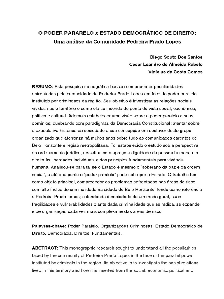 Poder Paralelo - Santos, Rabelo | PDF | Constituição | Estado