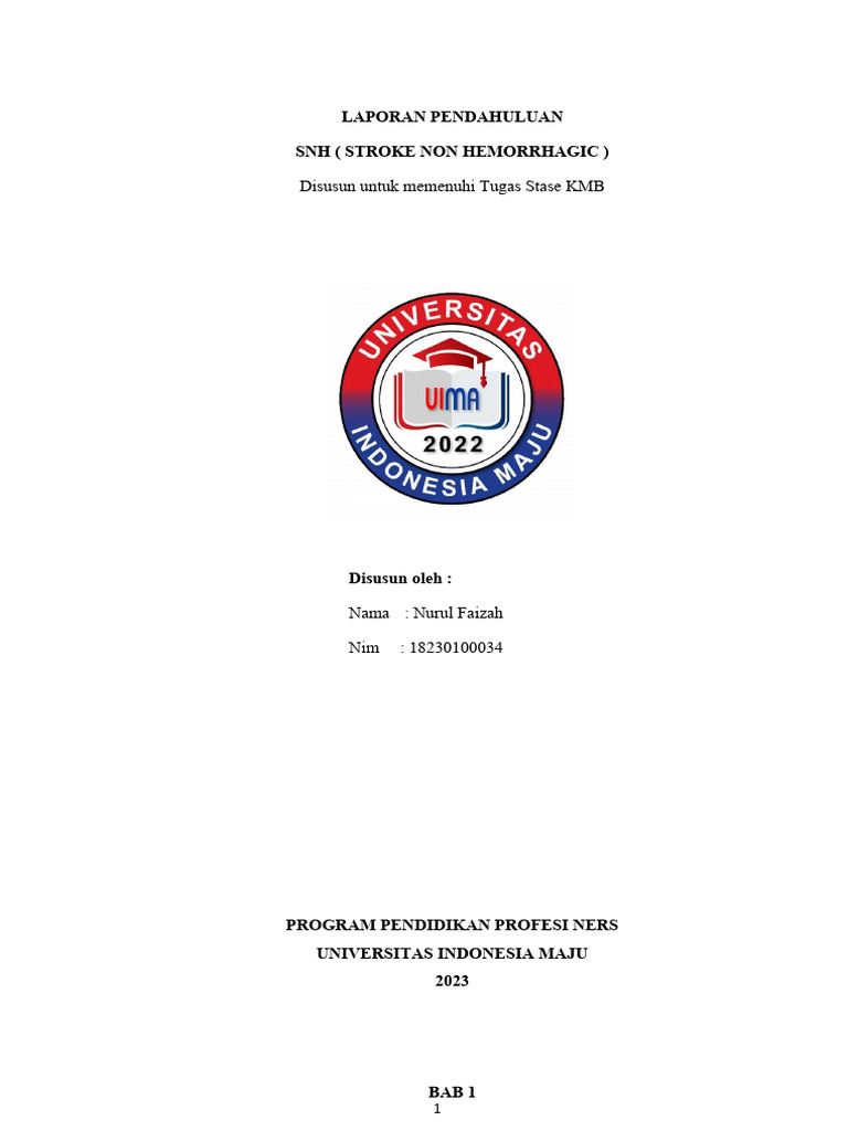 Laporan Pendahuluan SNH | PDF | Pengembangan Diri