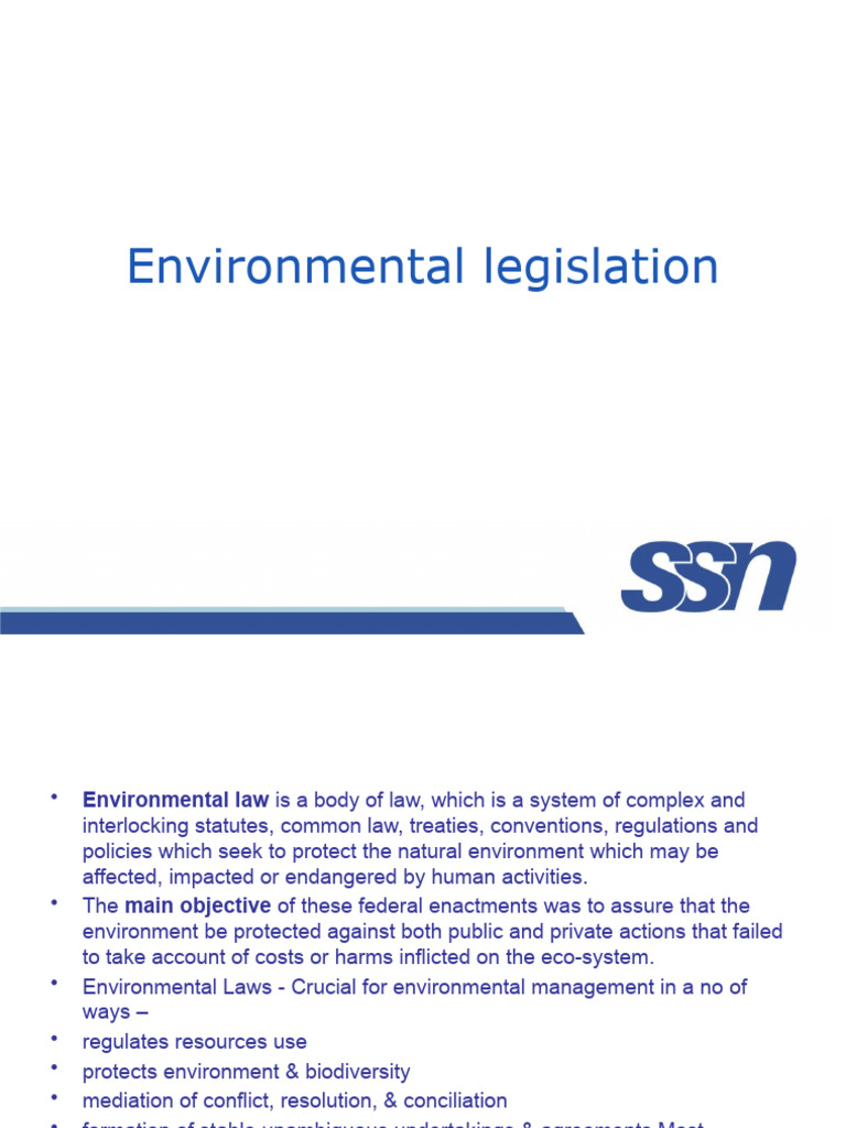 Environmental Legislation (1) | PDF | Environmental Law | Pollution