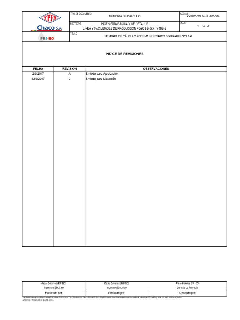 Pr1bo-Os 04-El-Mc-004 0 (MC Sist. Elec. Paneles Solares) | PDF | Ingenieria Eléctrica | Panel solar