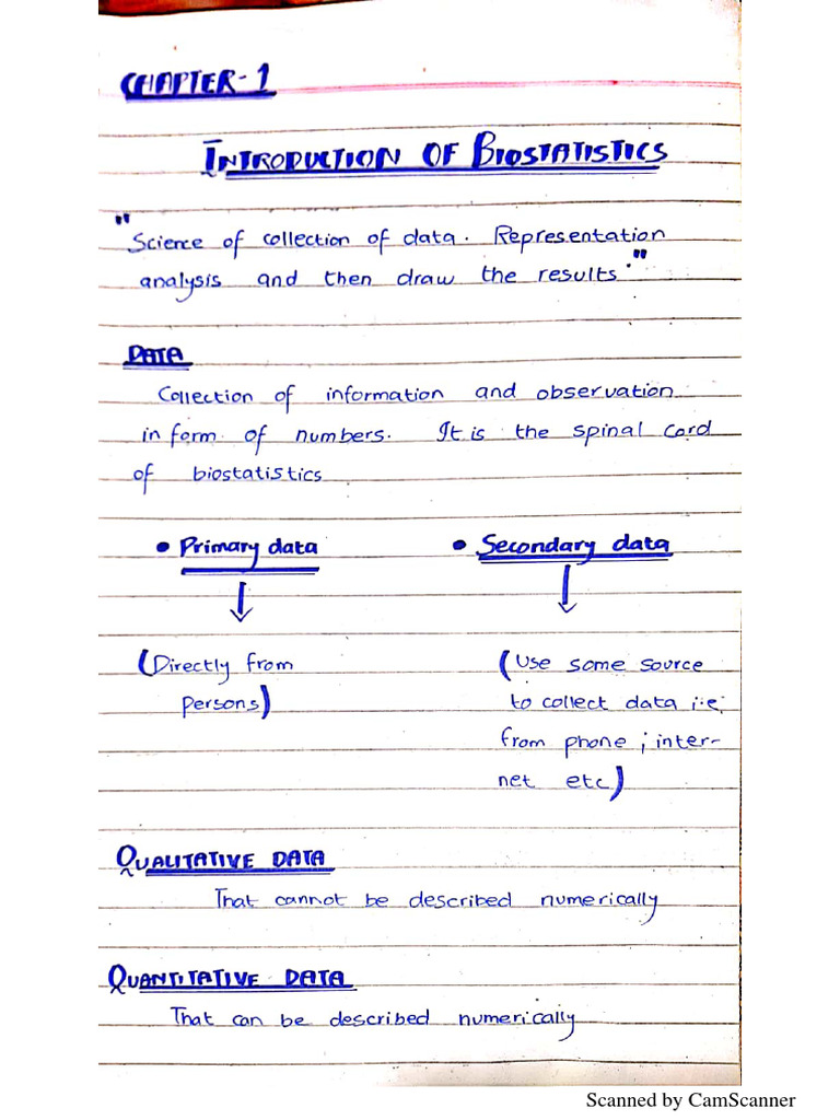 Biostatistics Notes | PDF