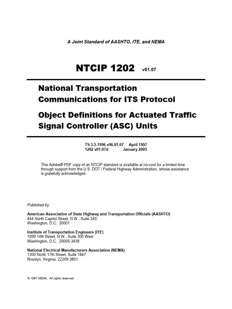 NTCIP1202 V 0107 D | PDF | Traffic | Computing