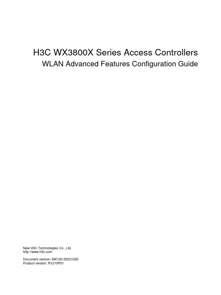 WX3800X SAC WLAN Adv Features Configuration Guide | PDF