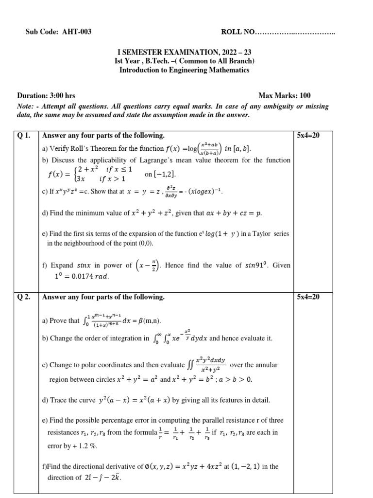 Introduction To Engineering Mathematics I Sem | PDF | Teaching Methods ...