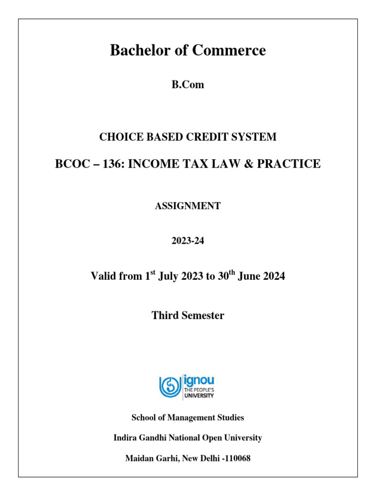 Bcoc 136 | PDF | Expense | Income