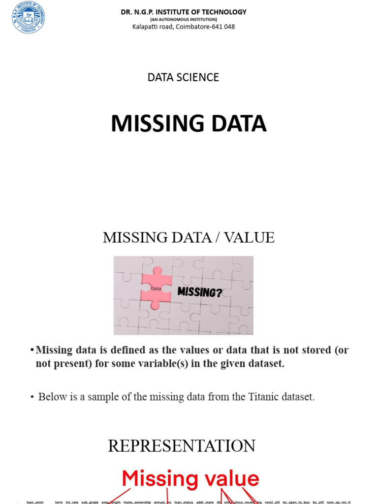 Missing Data | PDF | Data | Statistical Analysis