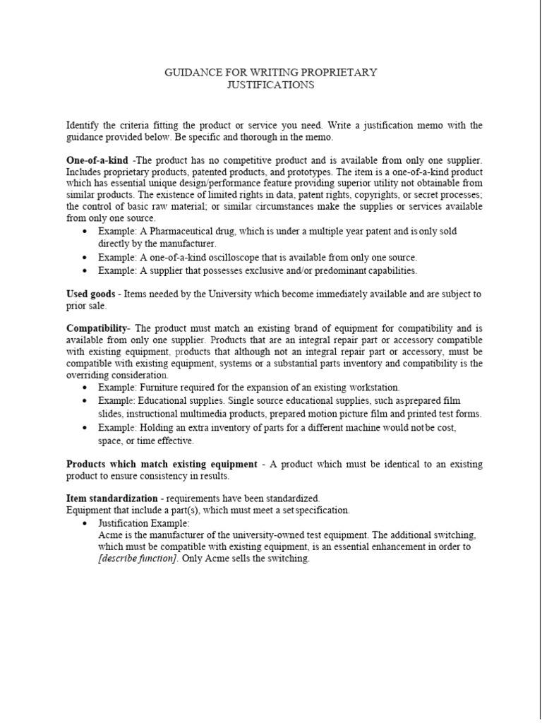 Proprietary Writing Guidance | PDF