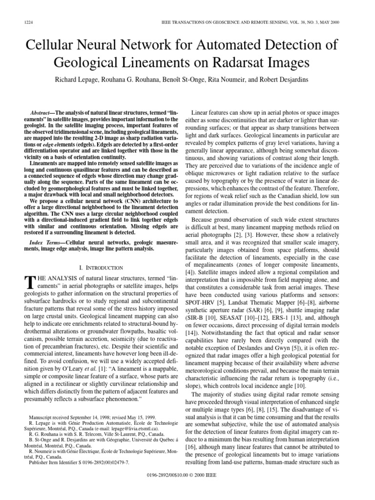 Cellular Neural Network For Automated de | PDF