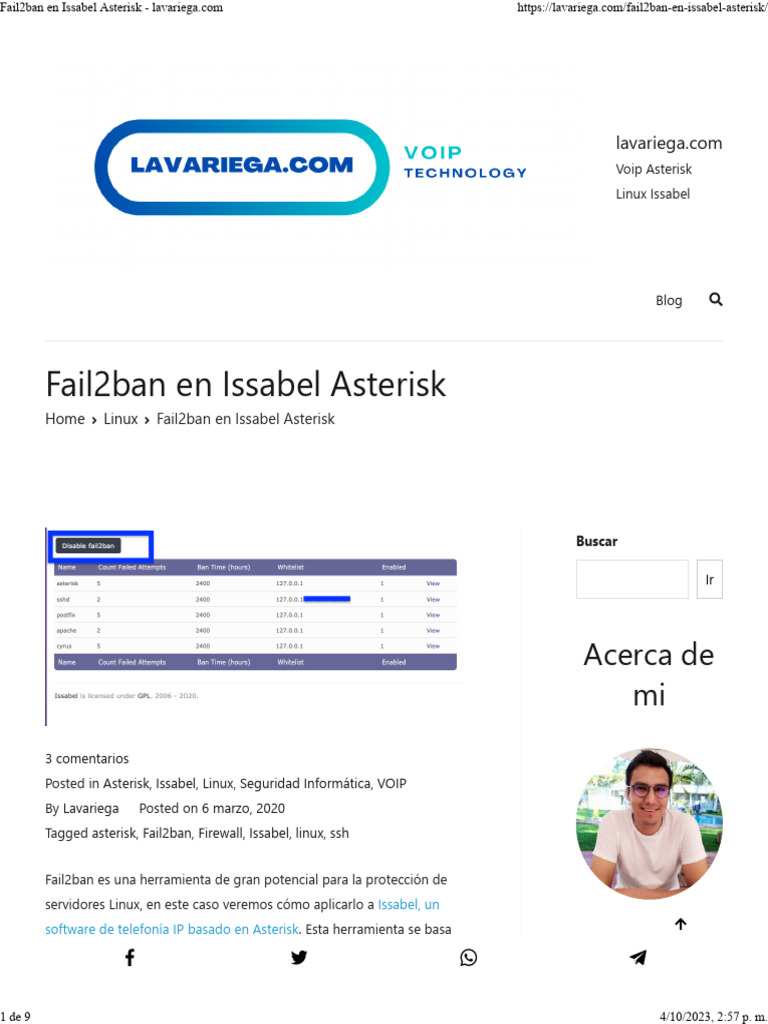Fail2ban en Issabel Asterisk | PDF | Cubierta segura | protocolo de Iniciacion de Sesion