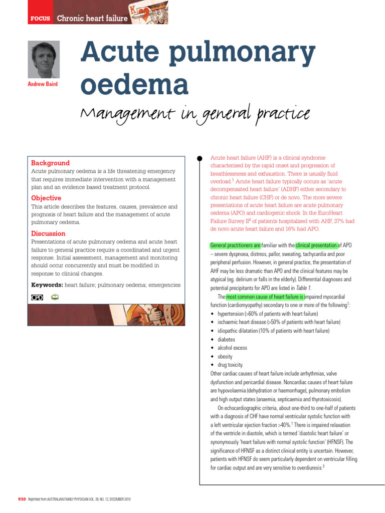 Acute Pulmonary Oedema - Aspx | PDF