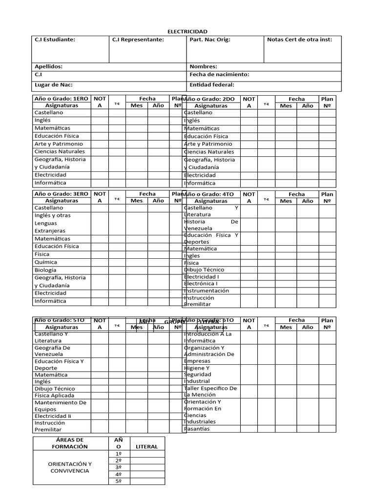 Planilla Notas | PDF