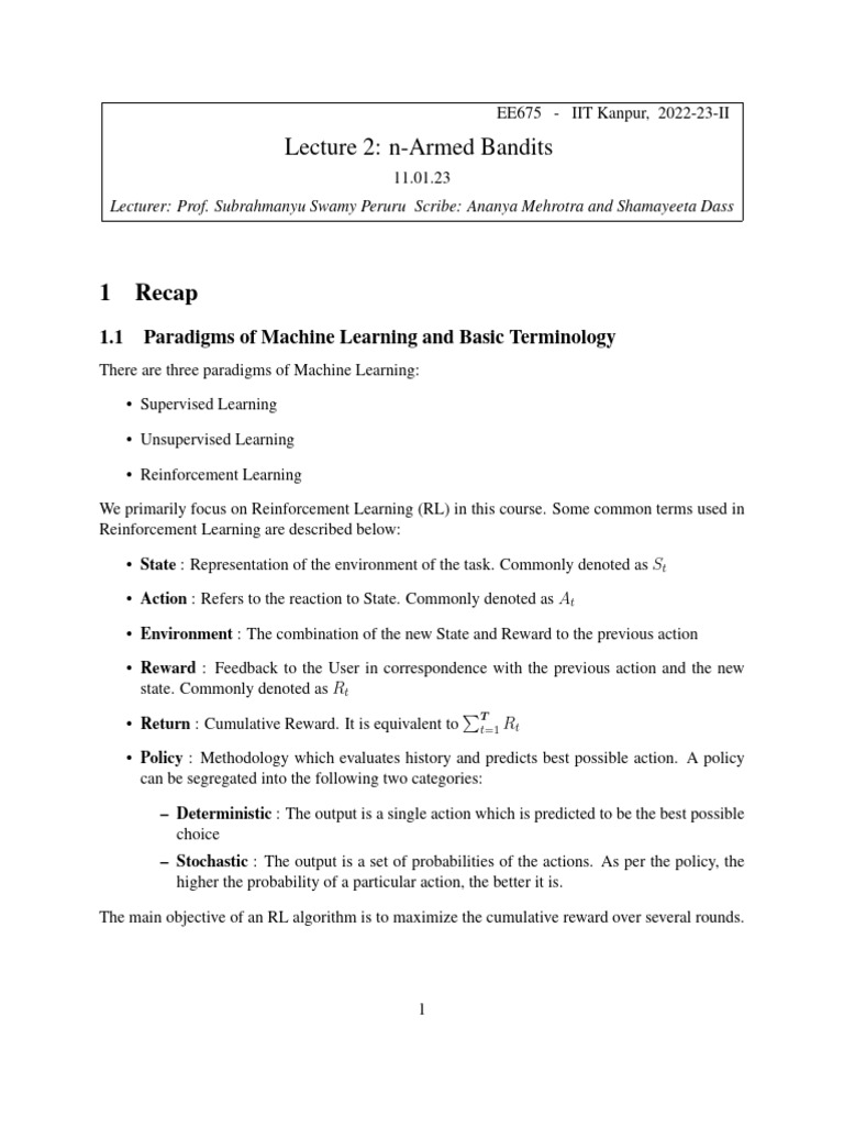 Lecture_2_EE675 | PDF | Mean | Machine Learning