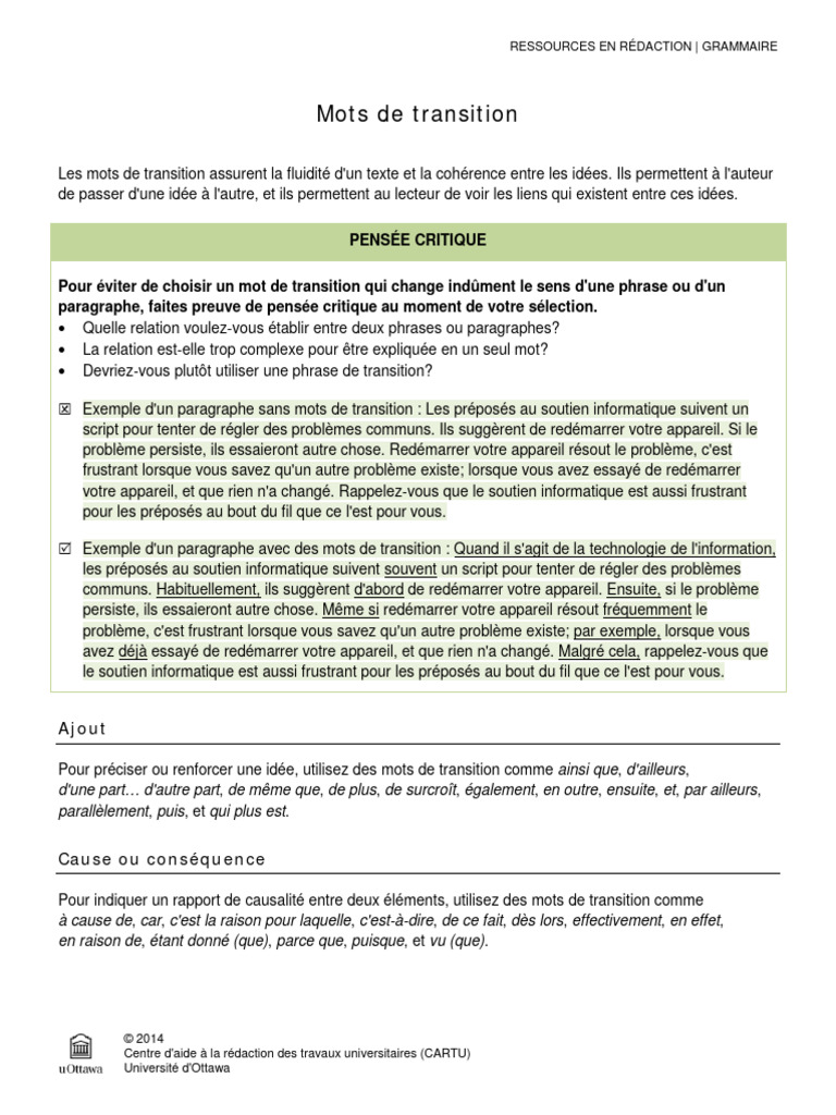 Mots de Transition | PDF