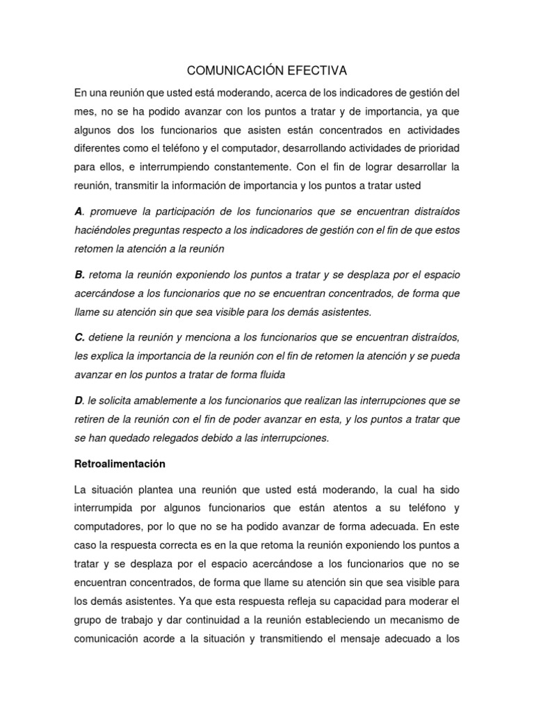 Comunicación Efectiva Pdf