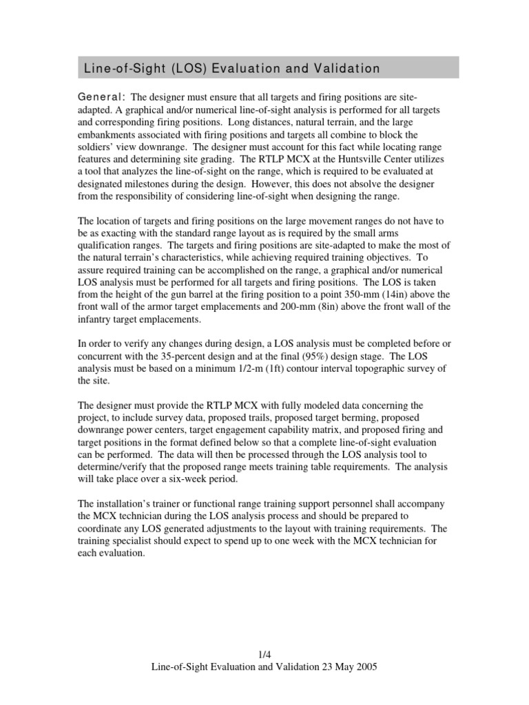 Line of Sight Verification & Validation | PDF | Xml | Computing