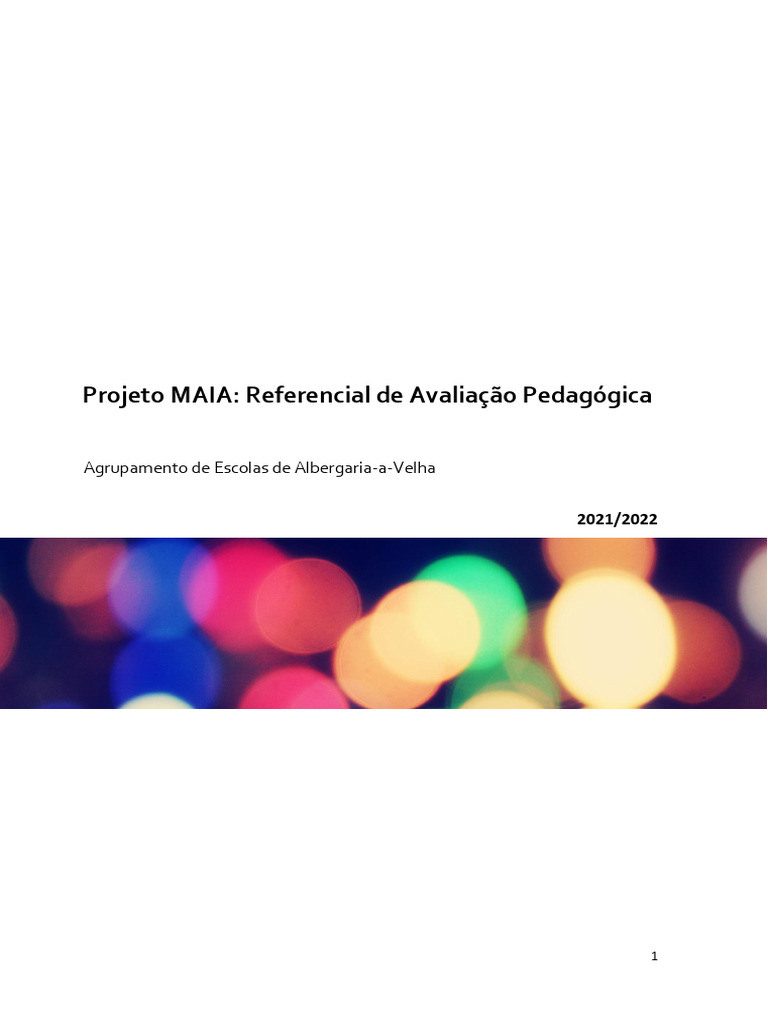 Referencial Projeto MAIA - AEAAV 2021 2022 | PDF | Aprendizado | Pedagogia