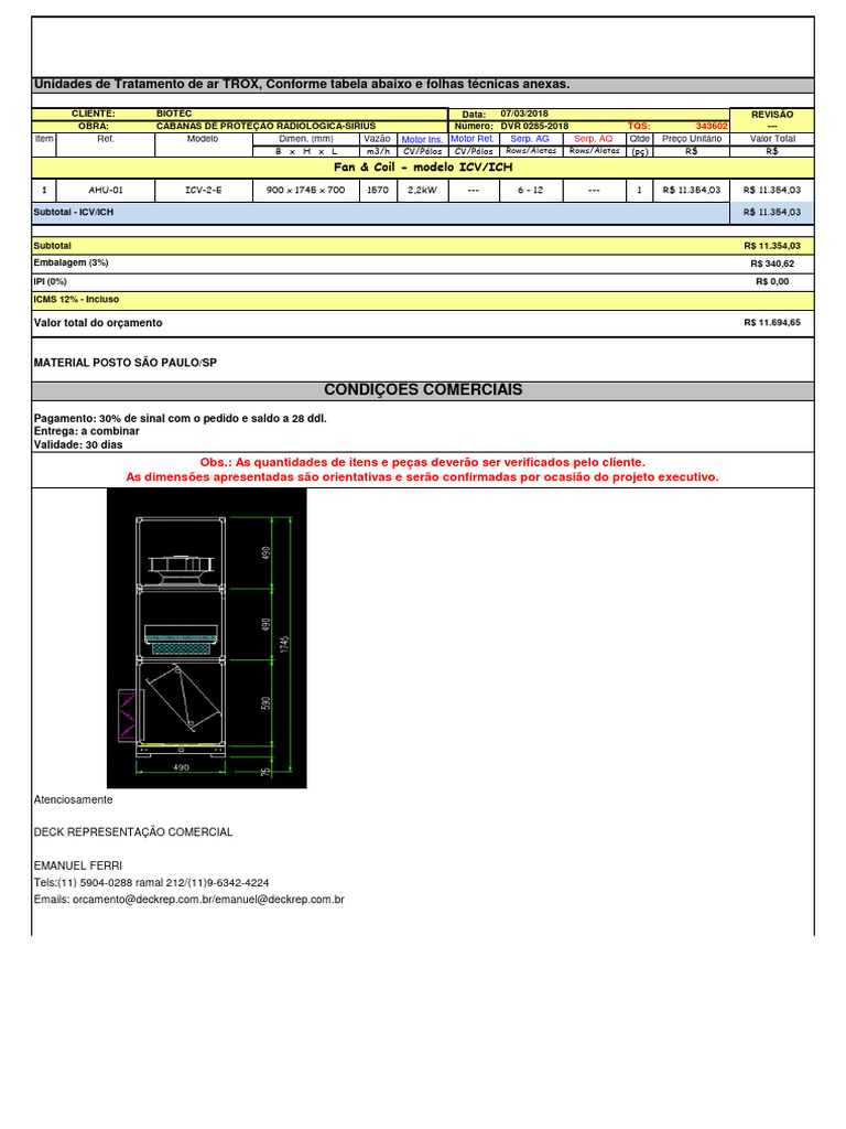 Unidade de Tratamento de Ar - Trox | PDF | Refrigeração | Alternador de ...