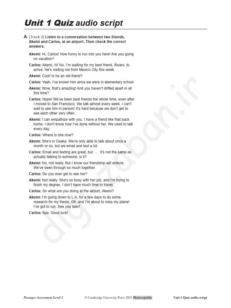 PAS3e L2 WQ U01 Script - (Digi-Zaban - Ir) | PDF