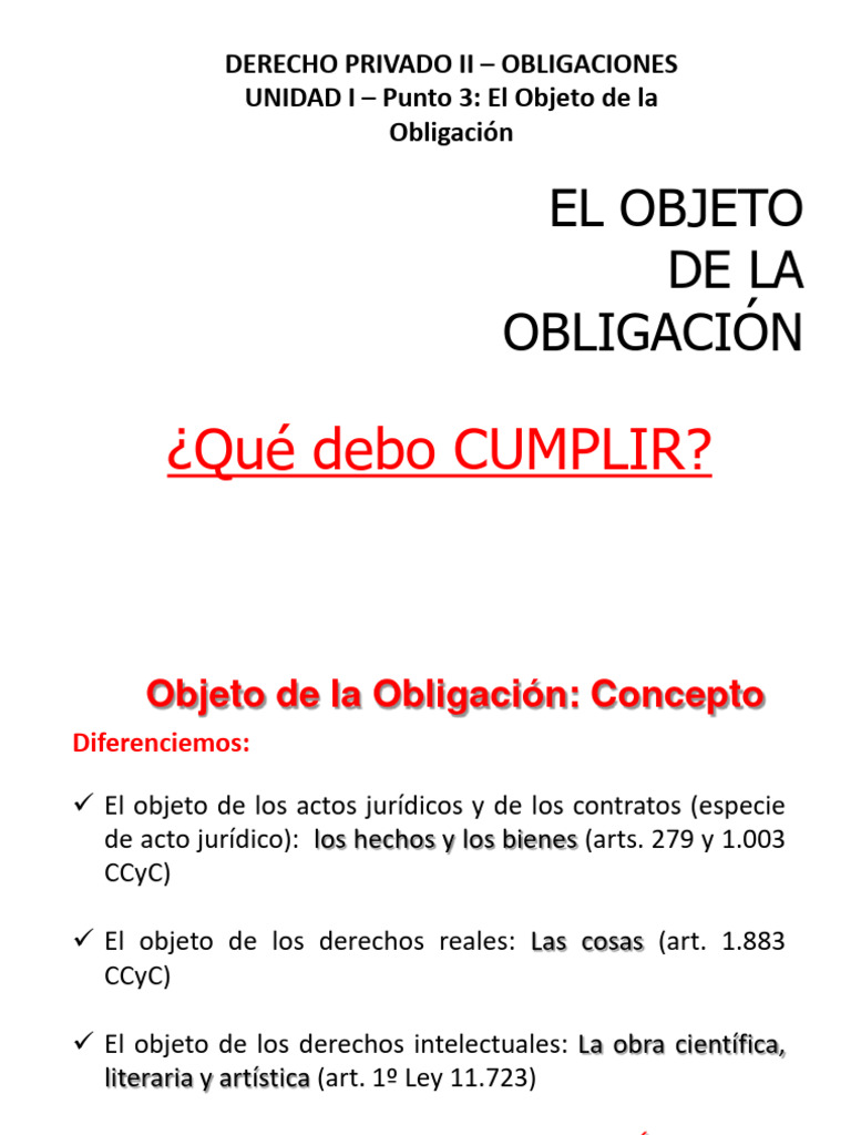 El-Objeto-De-La-Obligaci - N - Aula-Virtual | PDF