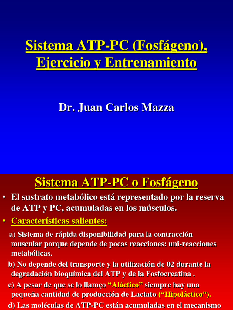 4 - Sistema ATP-PC y Ejercicio | PDF | Trifosfato de adenosina | Química