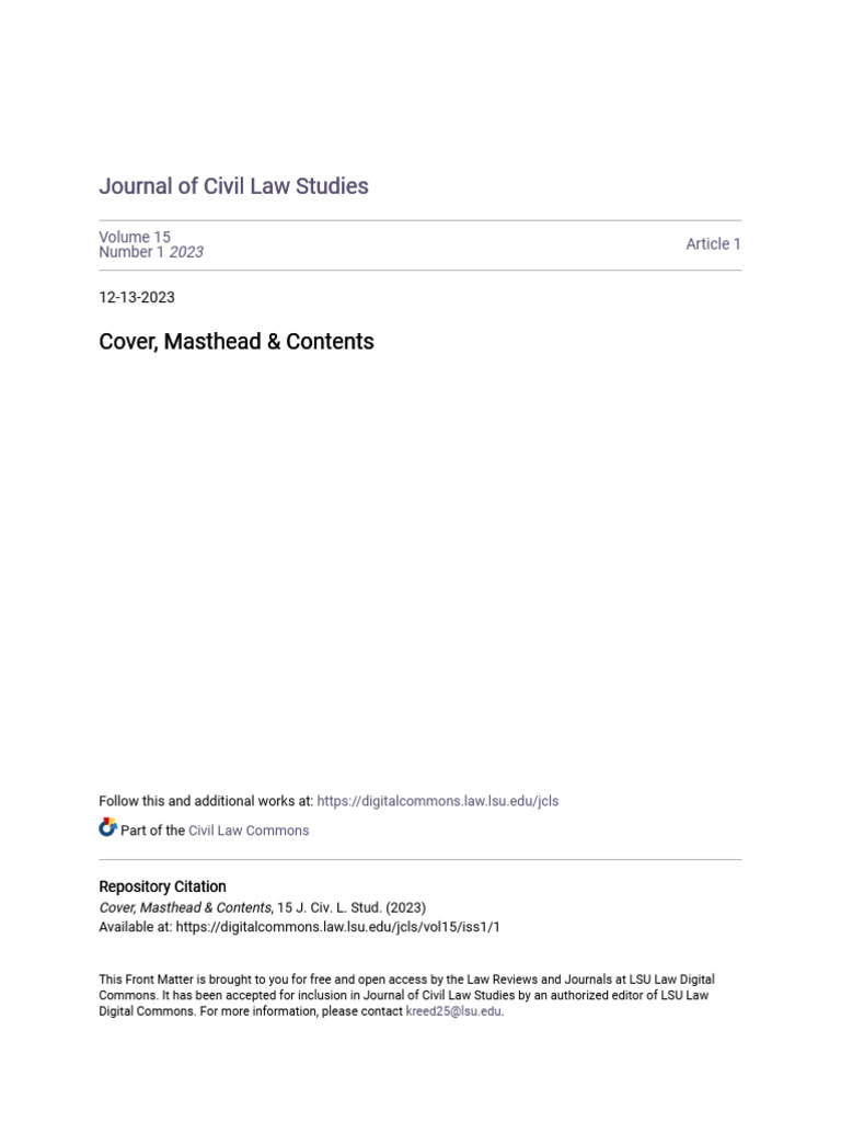 Cover Masthead & Contents | PDF