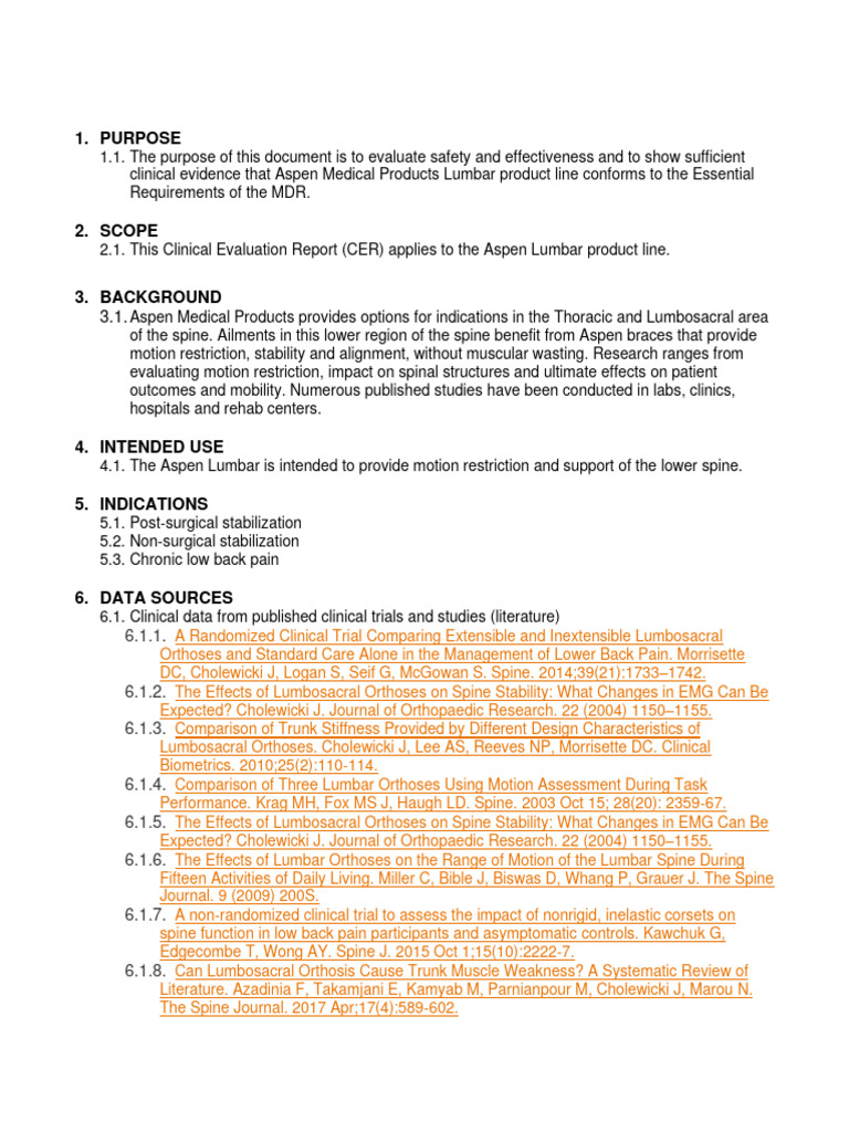 Aspen Lumbar Product Clinical Evaluation | PDF | Medical Specialties ...