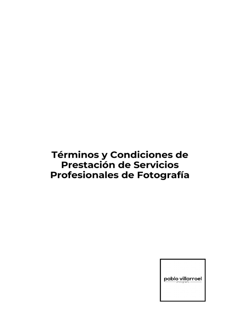 Términos y Condiciones | PDF | Fotógrafo
