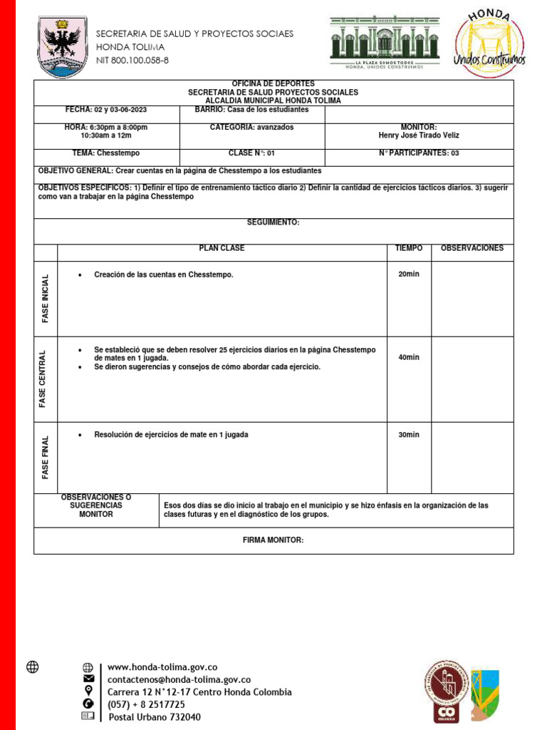 Plan de Clases 02 y 03-06-2023 Avanzados | PDF
