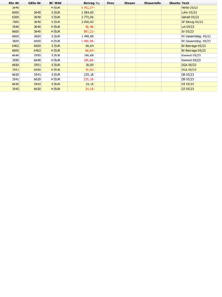 Lohnbuchung NTCS | PDF
