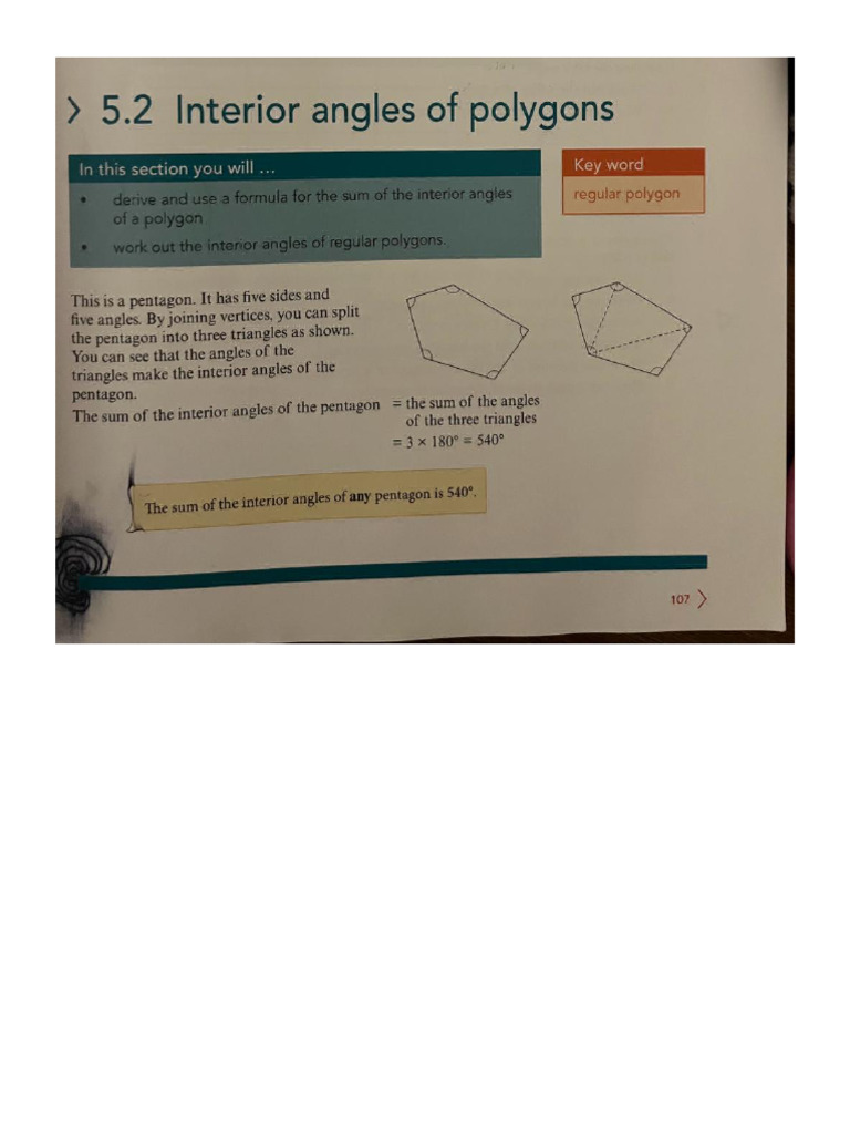 5.2 Interior Angles of Polygons | PDF